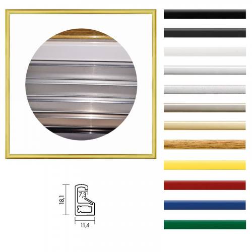 Quadratischer Kunststoff-Bilderrahmen 75x75 cm, Profilbreite 7 mm ...