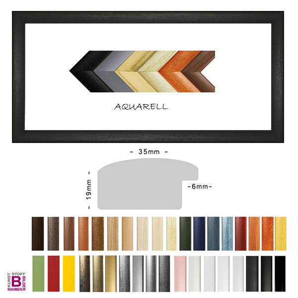 Panorama Bilderrahmen 90x30 / 30x90 cm, Profil Aquarell