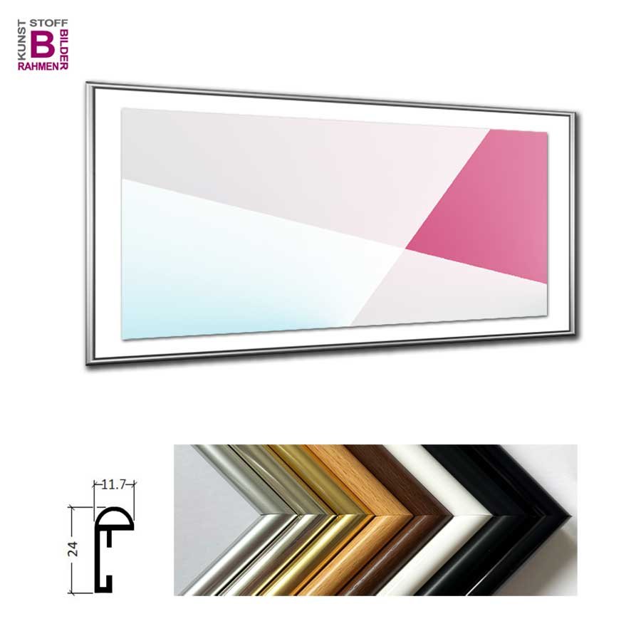 Kunststoffrahmen 60 x 20 cm halbrundes Profil Jumbo